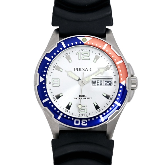 Pulsar | Accessories | Pulsar Seiko Divers Pepsi Bezel 4mm Watch Vx43 ...